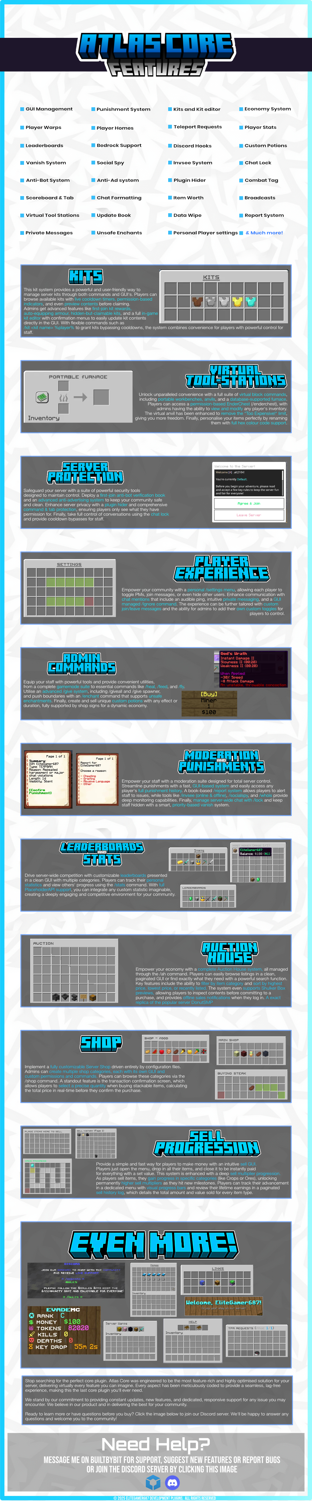 Atlas Core - 50+ Plugins in one on Polymart - Minecraft Plugins